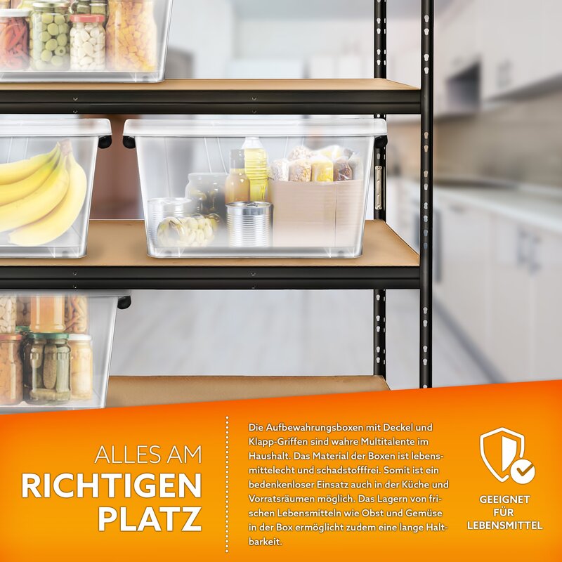 tillvex® Aufbewahrungsboxen mit Deckel 13-88 Liter, lebensmittelecht ...